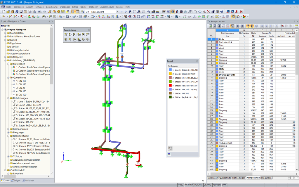 RFEM 5 | RF-PIPING Design: Bemessung von Rohrleitungen