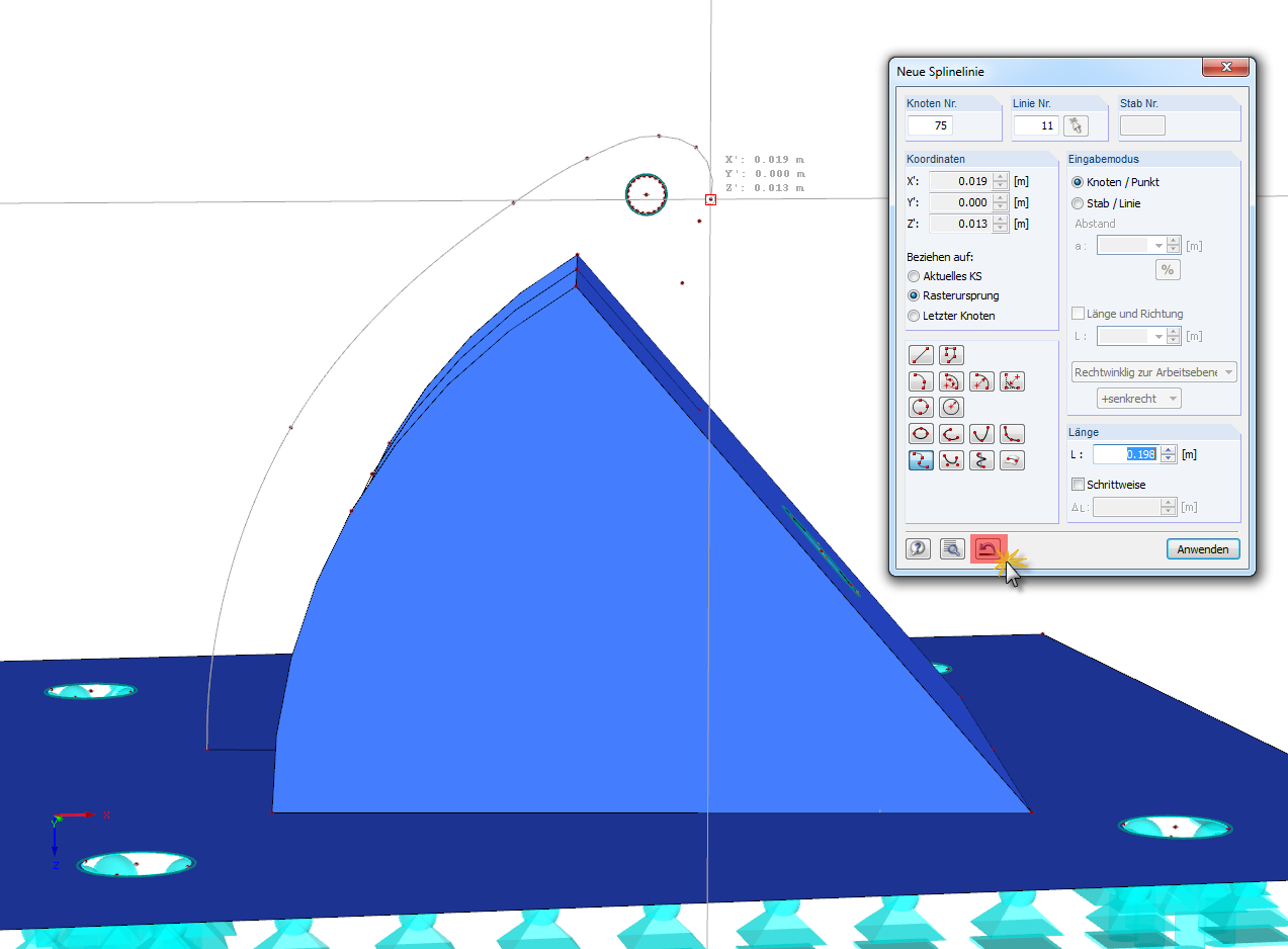 UnDo-Funktion beim Modellieren von Linien
