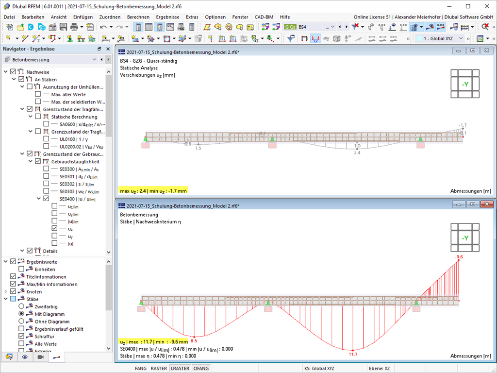Betonbemessung für RSTAB 9 | Features