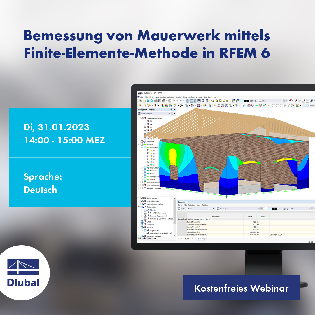 Bemessung von Mauerwerk mittels Finite-Elemente-Methode in RFEM 6