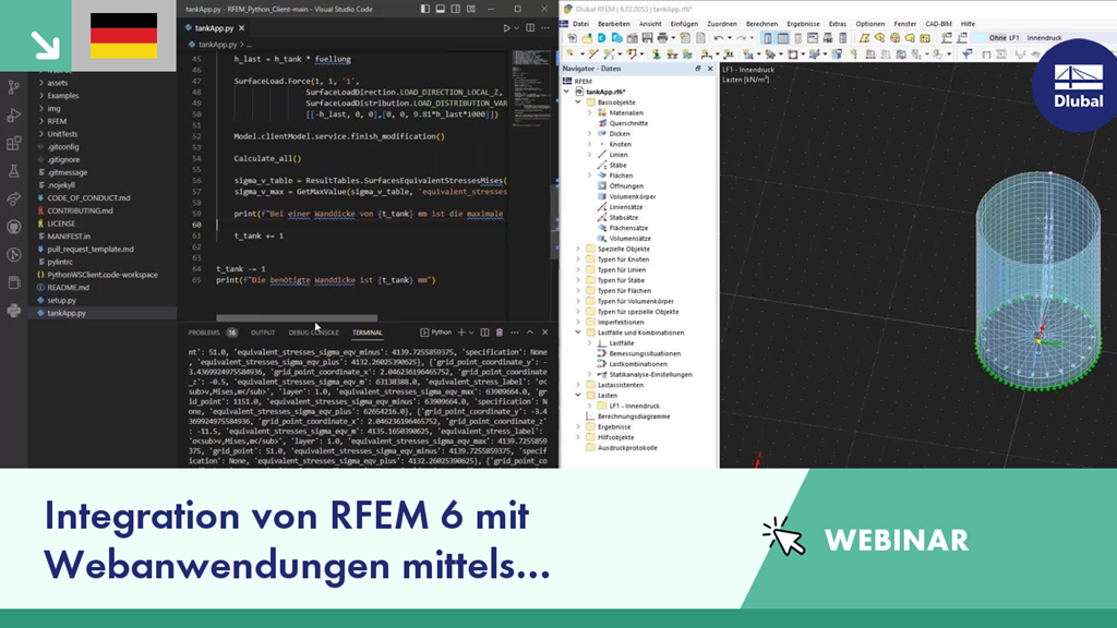 Webinar | Integration von RFEM 6 mit Webanwendungen mittels WebService Python Library