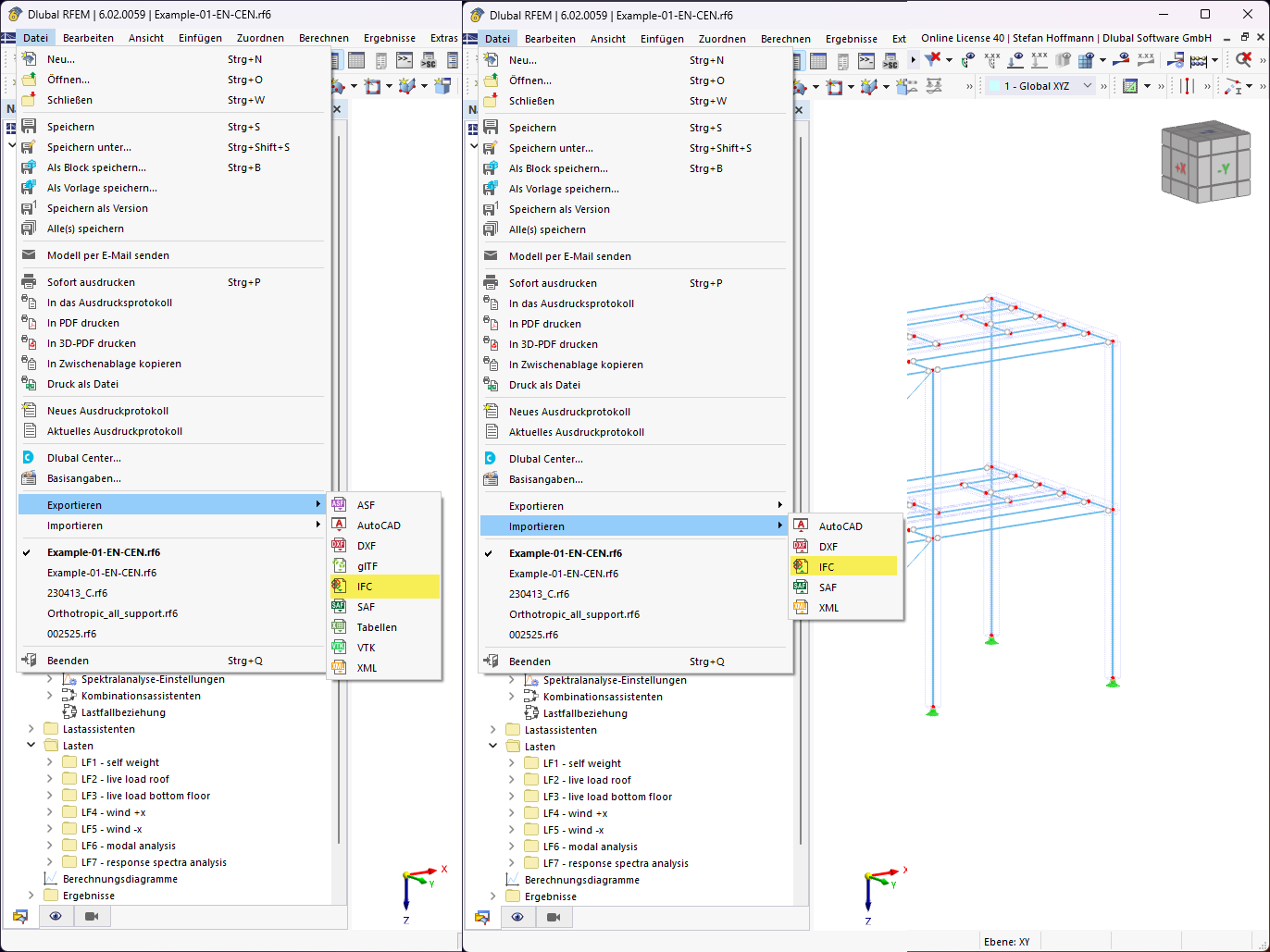 RFEM 6 / RSTAB 9 - IFC Export/ Import