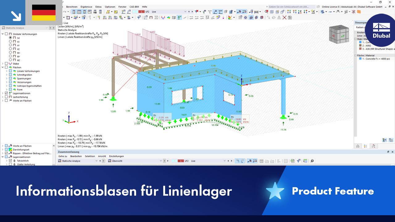 Informationsblasen für Linienlager | Product Feature