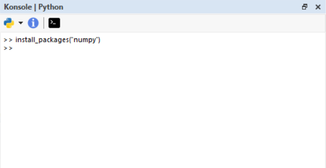 Installation externer Bibliotheken für Python Konsole und