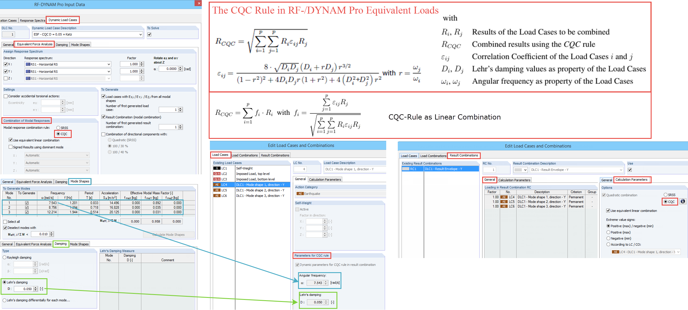 Quadratic Combination Using CQC Rule