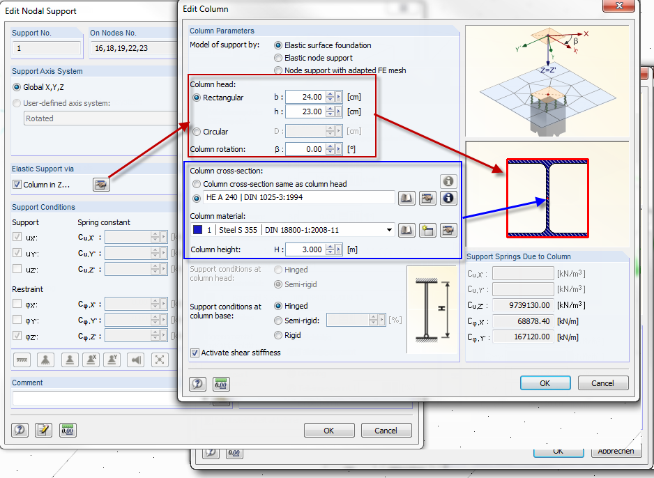 Considering Individual Column Cross-Sections for "Column in Z" Elastic ...