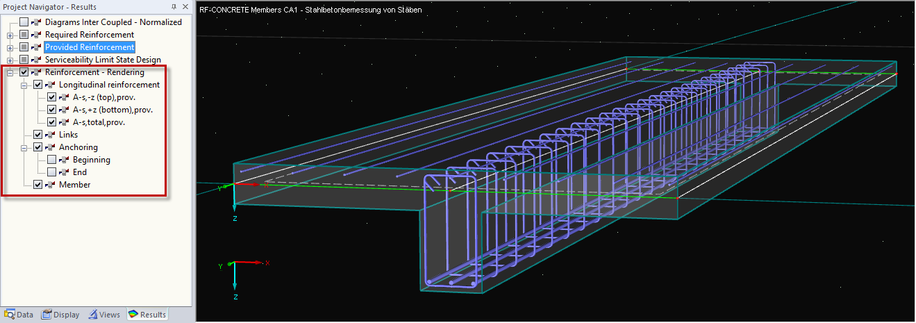 Displaying Reinforcement in Graphical Window