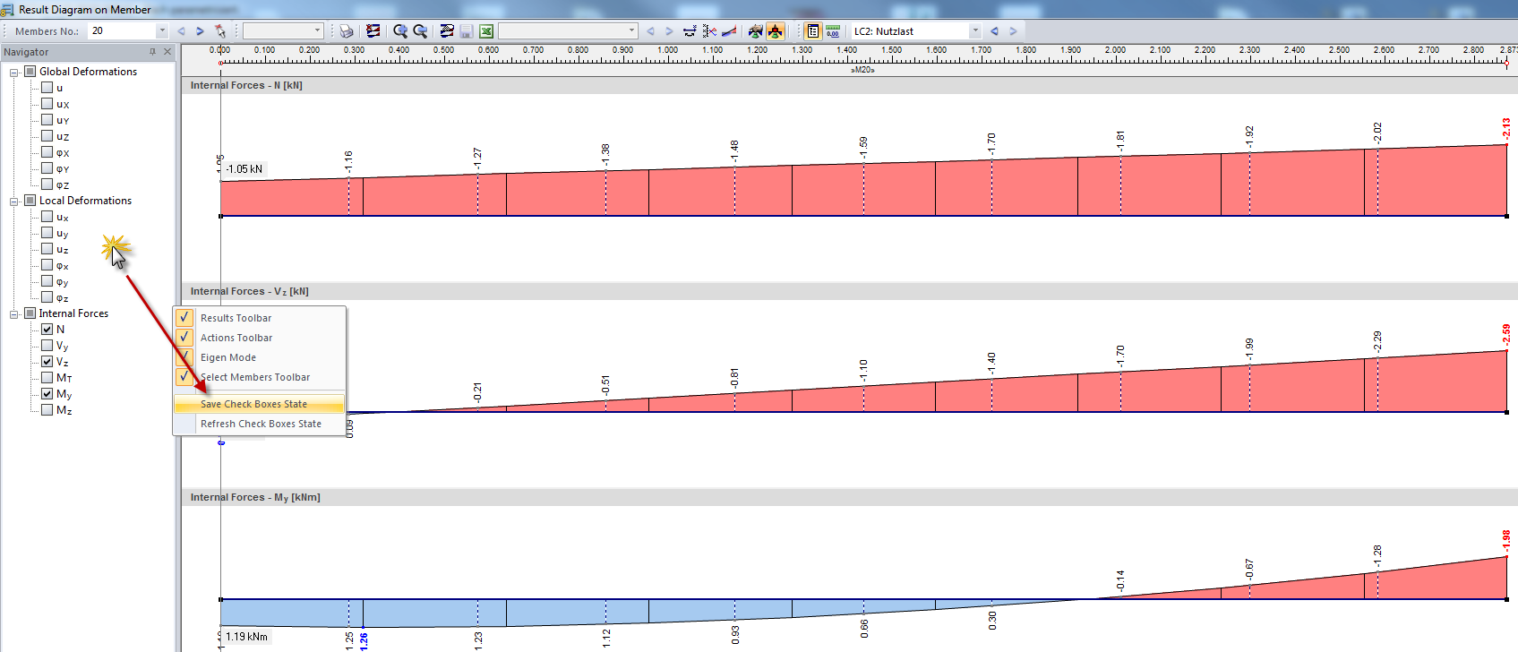 Saving Check Box States in Result Diagrams