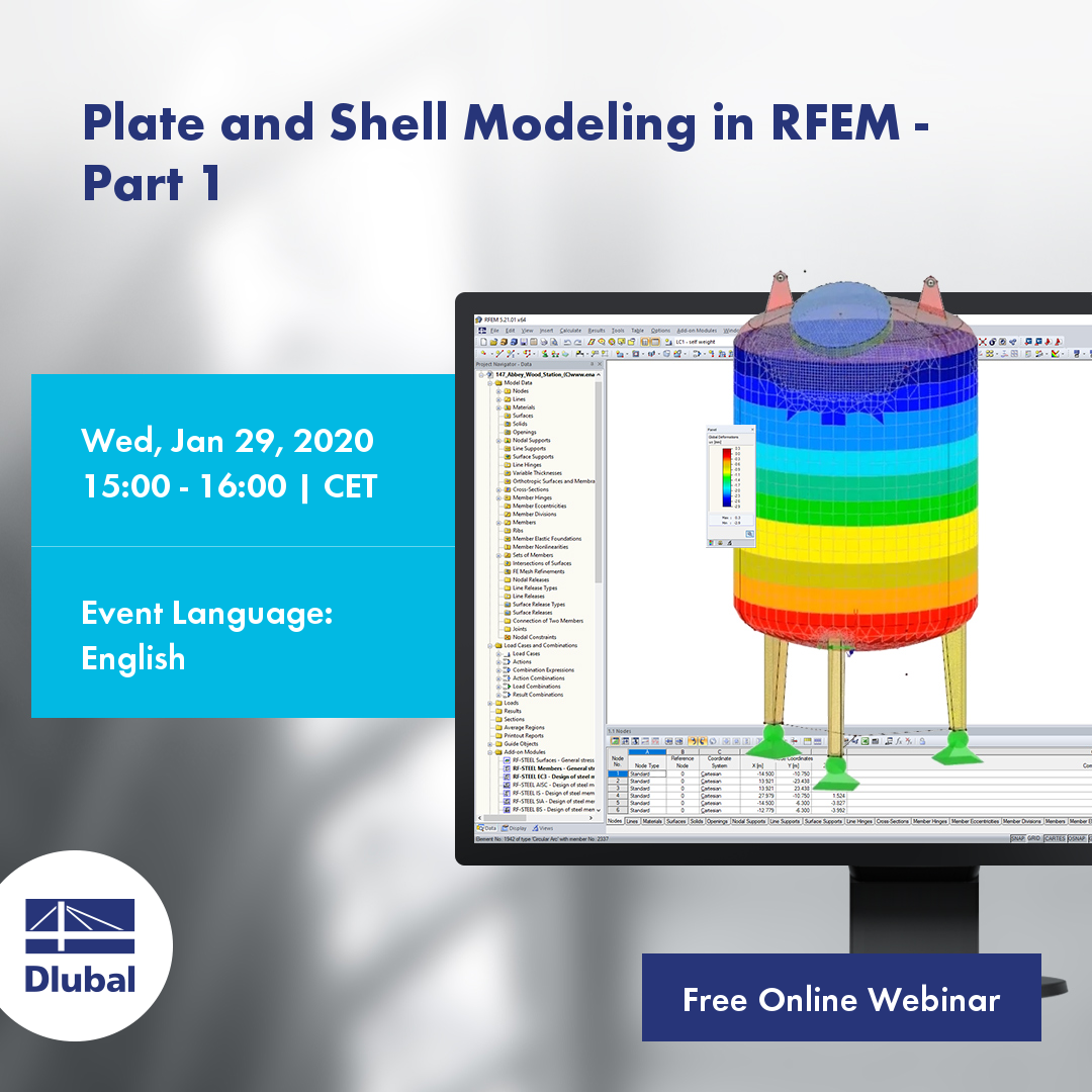 Plate and Shell Modeling in RFEM – Part 1 | January 29, 2020