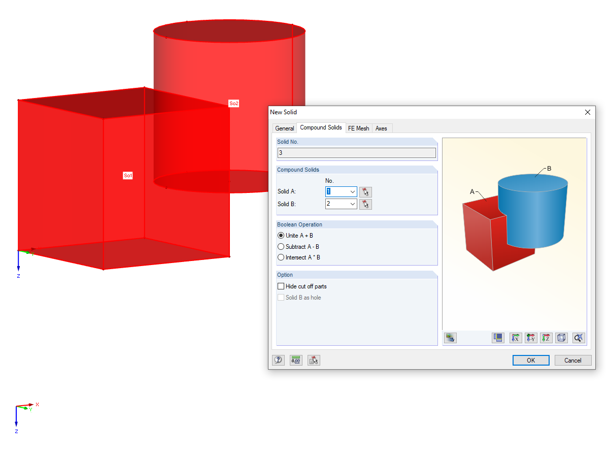 Solids via Boolean Operations