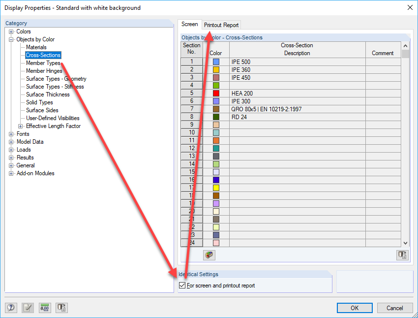 Missing User-Defined Colors in Printout Report