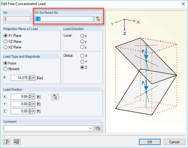 Defining Surfaces for Free Load