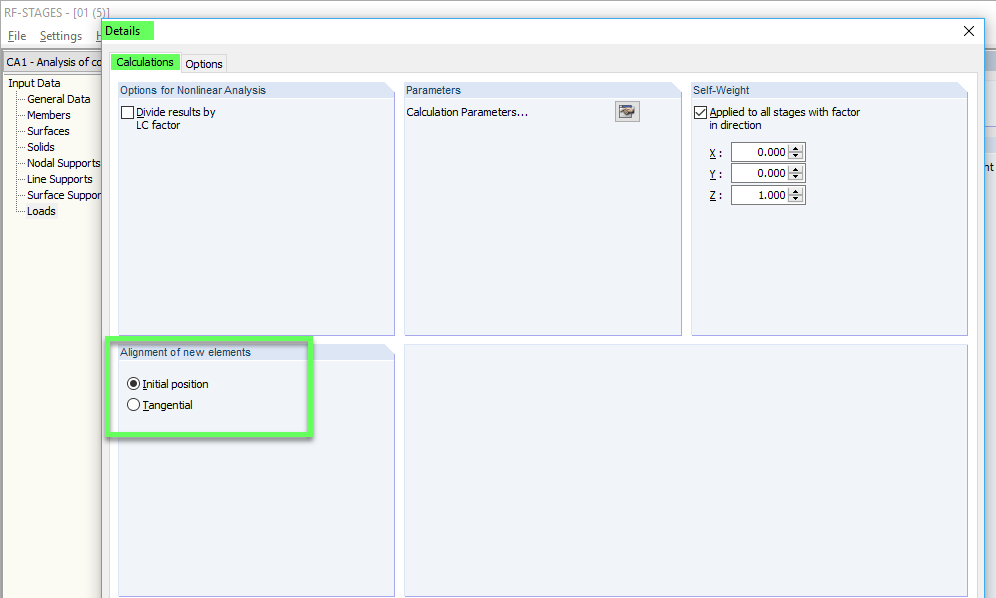 Meaning of "Initial Position" and "Tangential" Options in