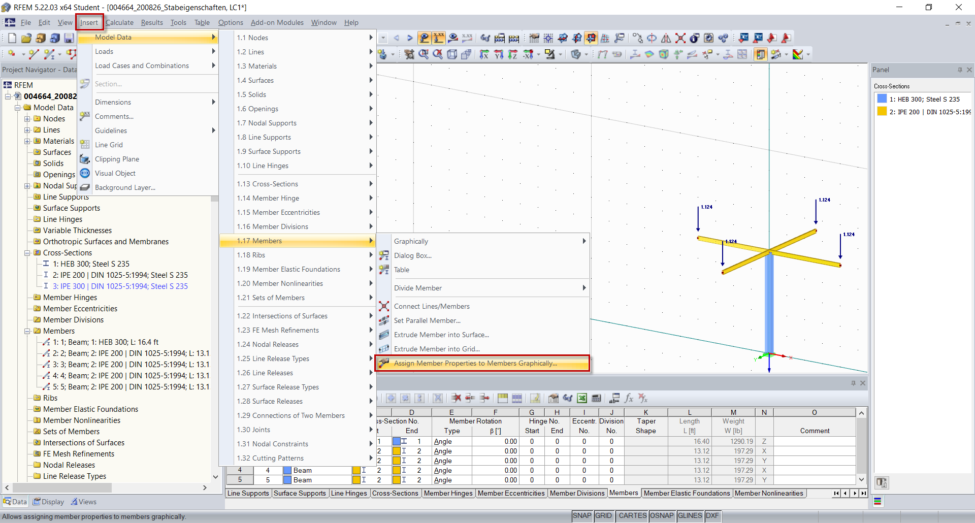 Transfer of Member Properties to Already Created Members