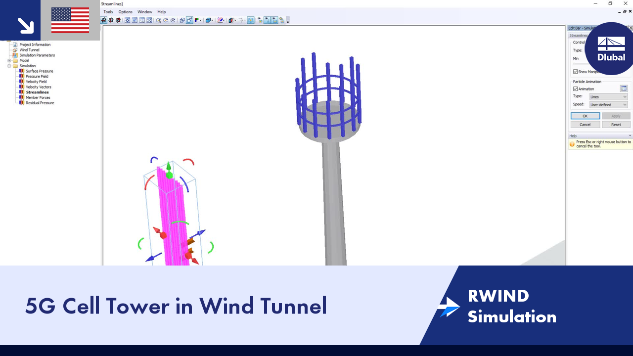 RWIND Simulation | 5G Cell Tower in Wind Tunnel