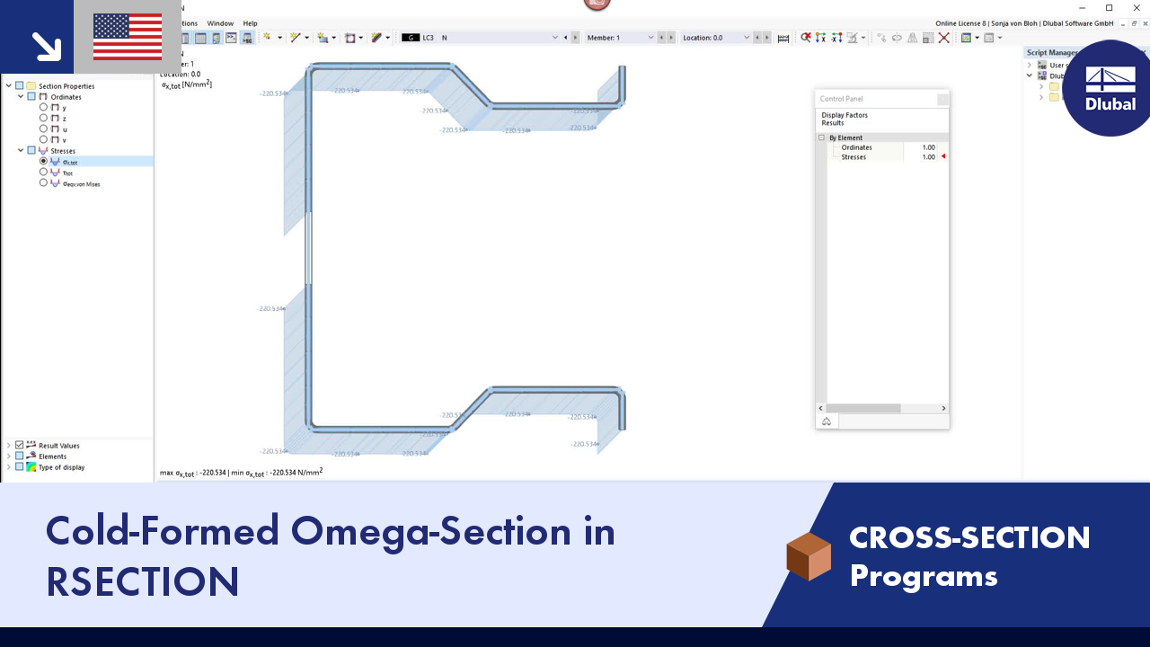 Cold-Formed Omega-Section in RSECTION