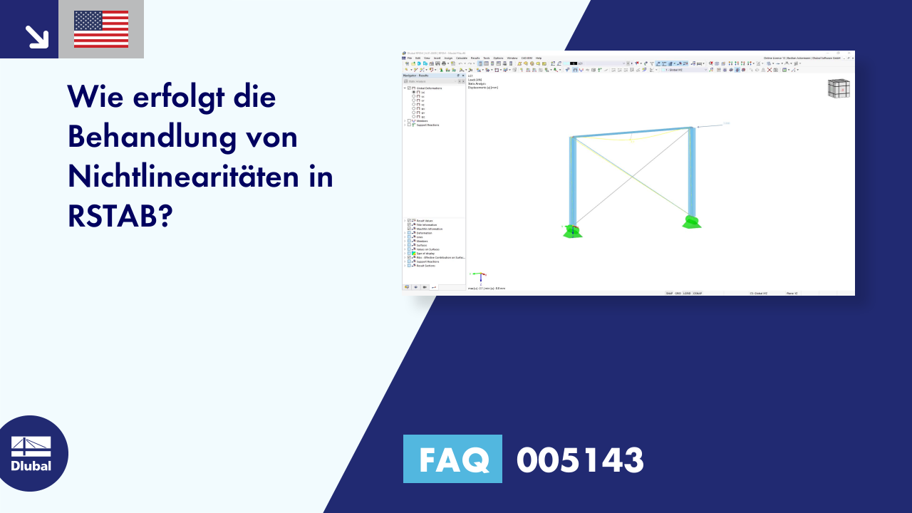 How is the nonlinearity handled in RSTAB?