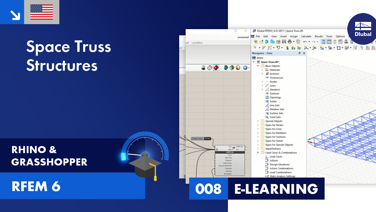 RFEM 6 Tutorial with Rhino & Grasshopper | Space Truss Structures