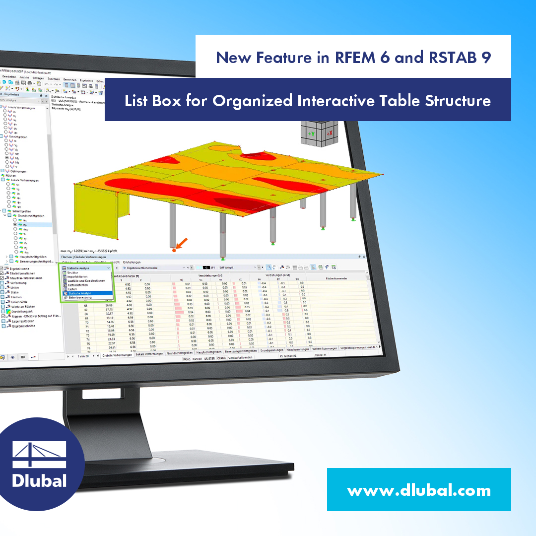 New Feature in RFEM 6 and RSTAB 9 | List Box for Organized