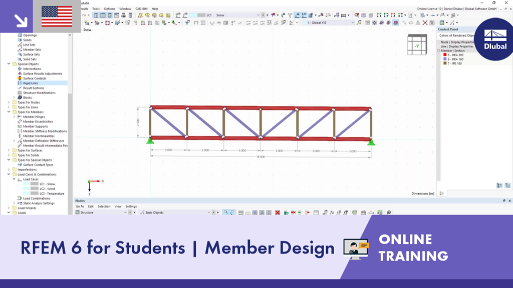 RFEM 6 for Students | Introduction to Member Design | Apr 14, 2022