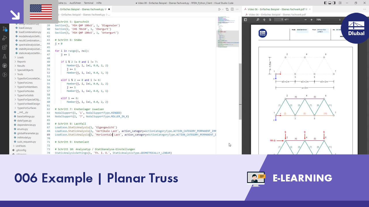 Programming with RFEM 6 and Python | 006 Example | Planar Truss