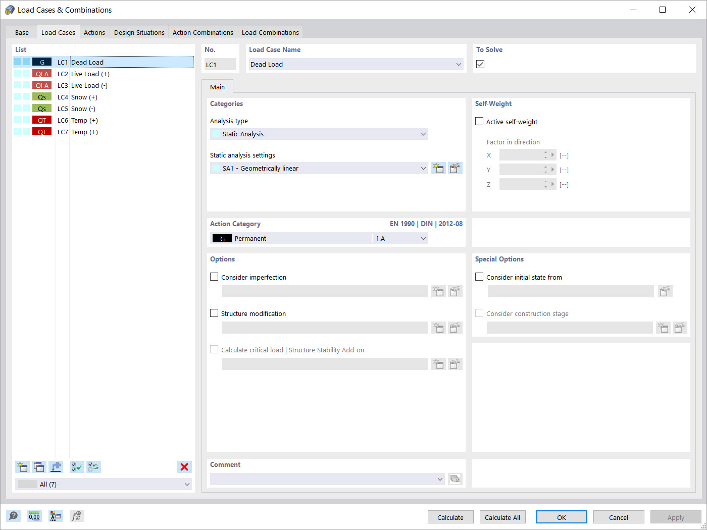 Reducing Number of Load Combinations in RFEM 6