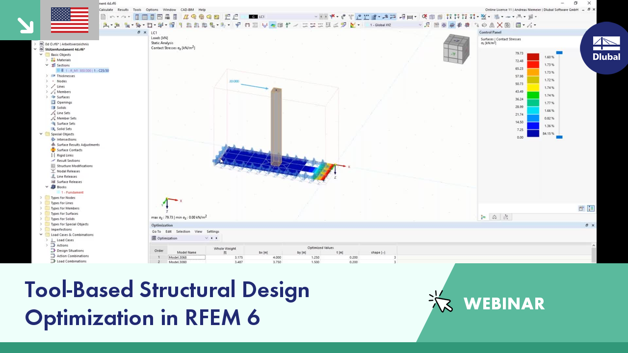 WEBINAR | Tool-Based Structural Design Optimization in RFEM 6 | Thu, Oct 20, 2022