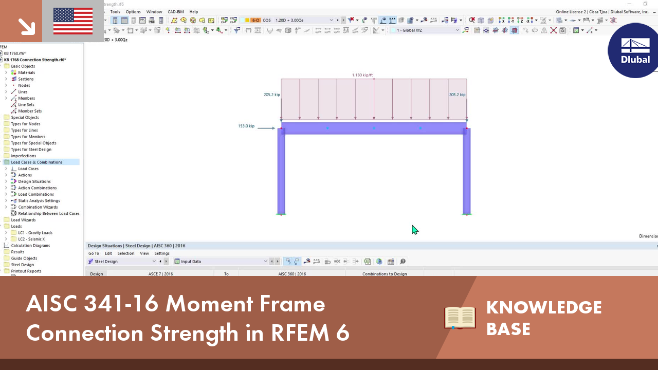 AISC 341-16 Moment Frame Connection Strength in RFEM 6