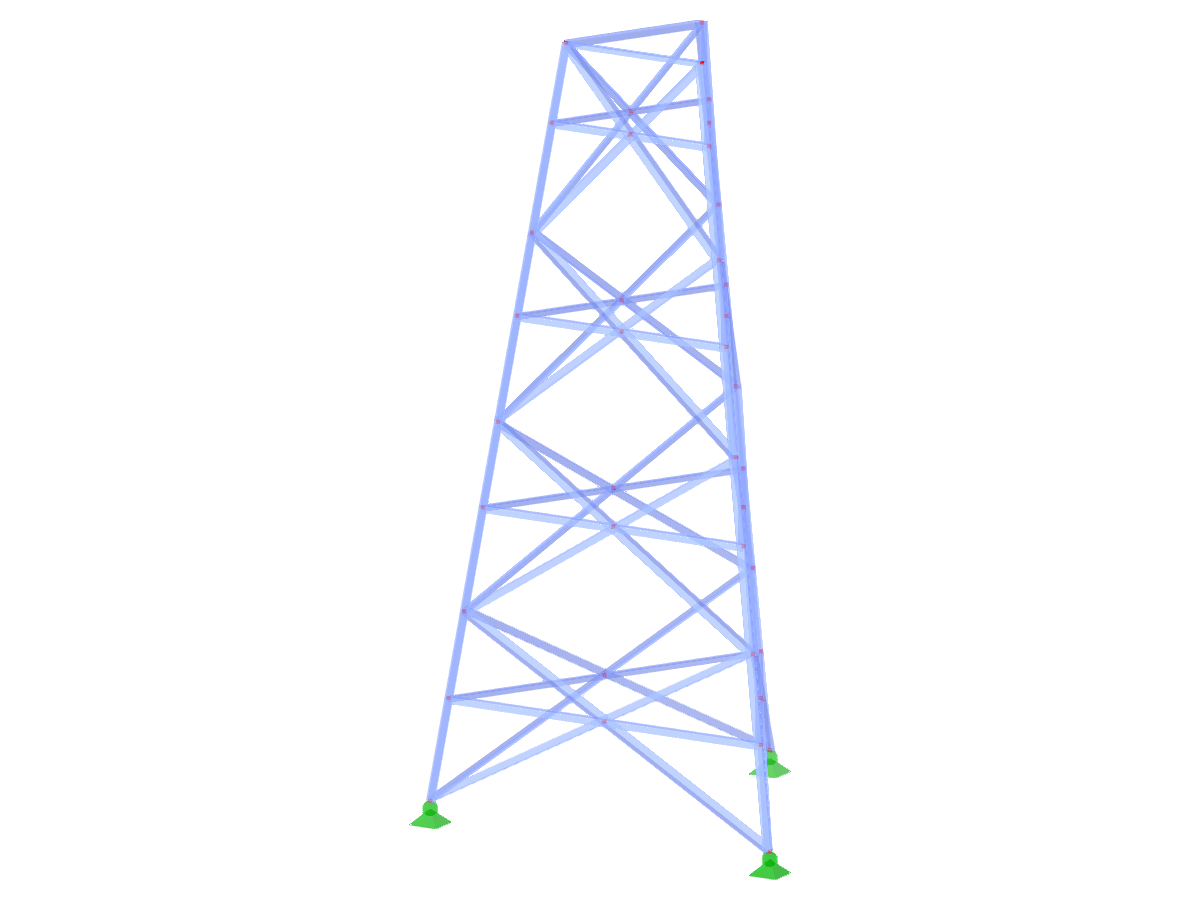 TST036 | Lattice Tower | Triangular Plan | X-Diagonals (Straight ...