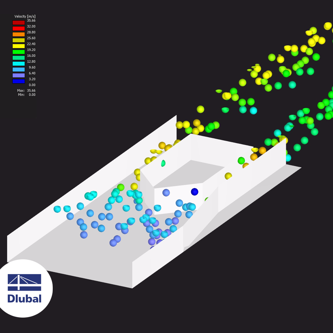 Particle Flow Through Small Tunnel | CFD Model for RWIND 2