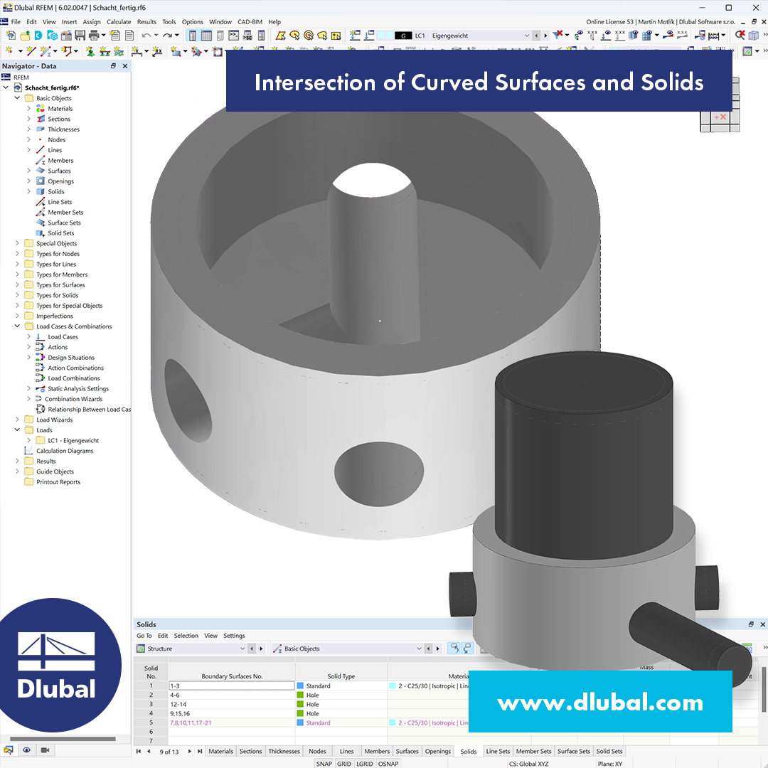 New Feature in RFEM 6 | Intersection of Curved Surfaces and