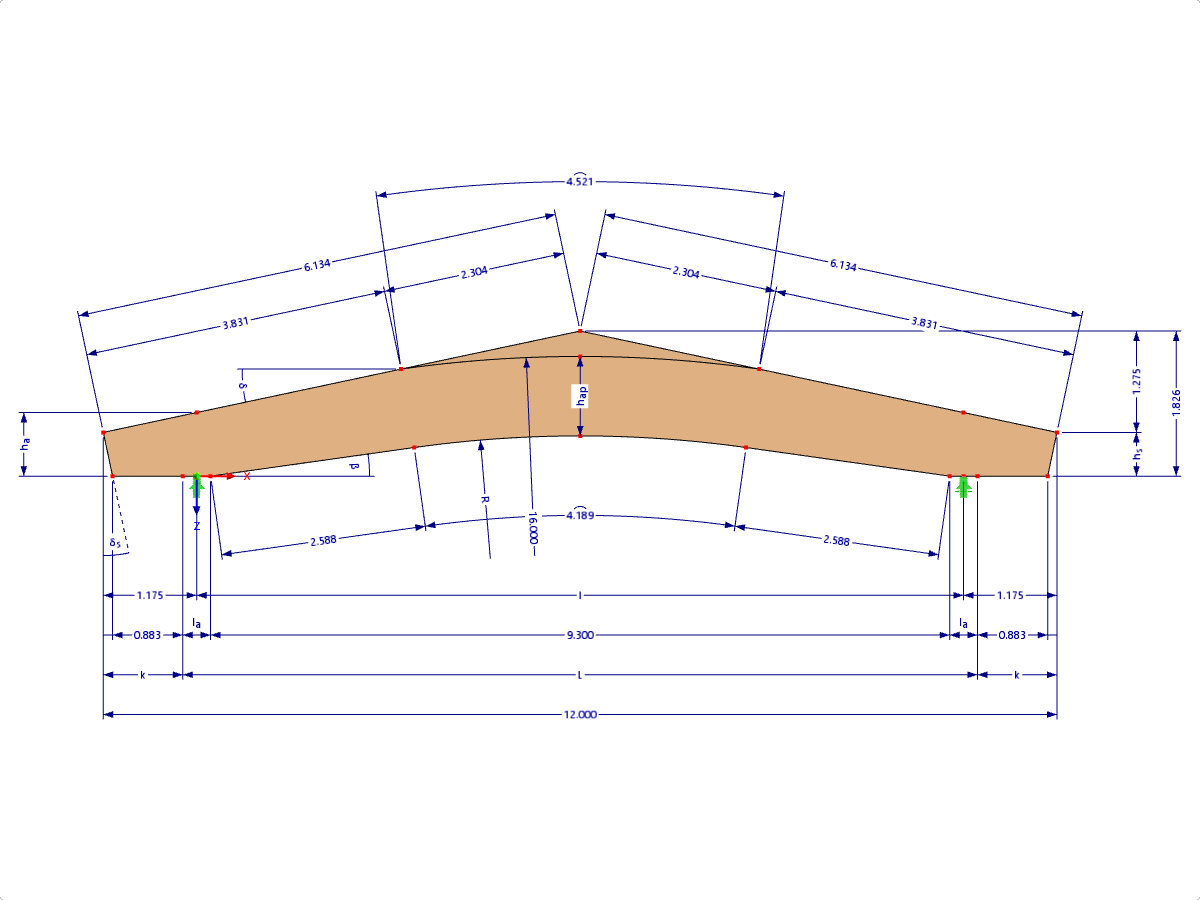 Model 000613 | GLB0612 | Glued-Laminated Beam | Pitched Cambered ...