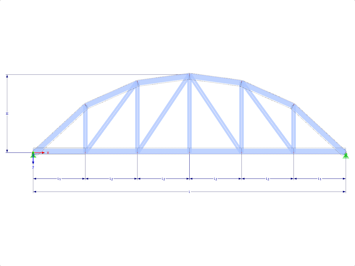 Model 001629 | FT706c-plg-b | Bowstring Truss with Parameters