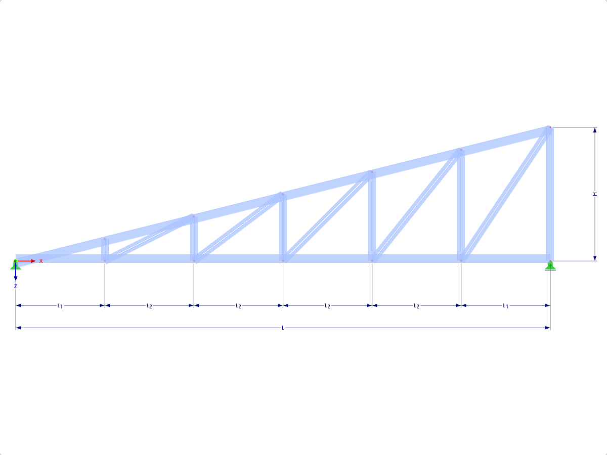 Model 001751 | FT200-b | Mono Pitched Truss with Parameters