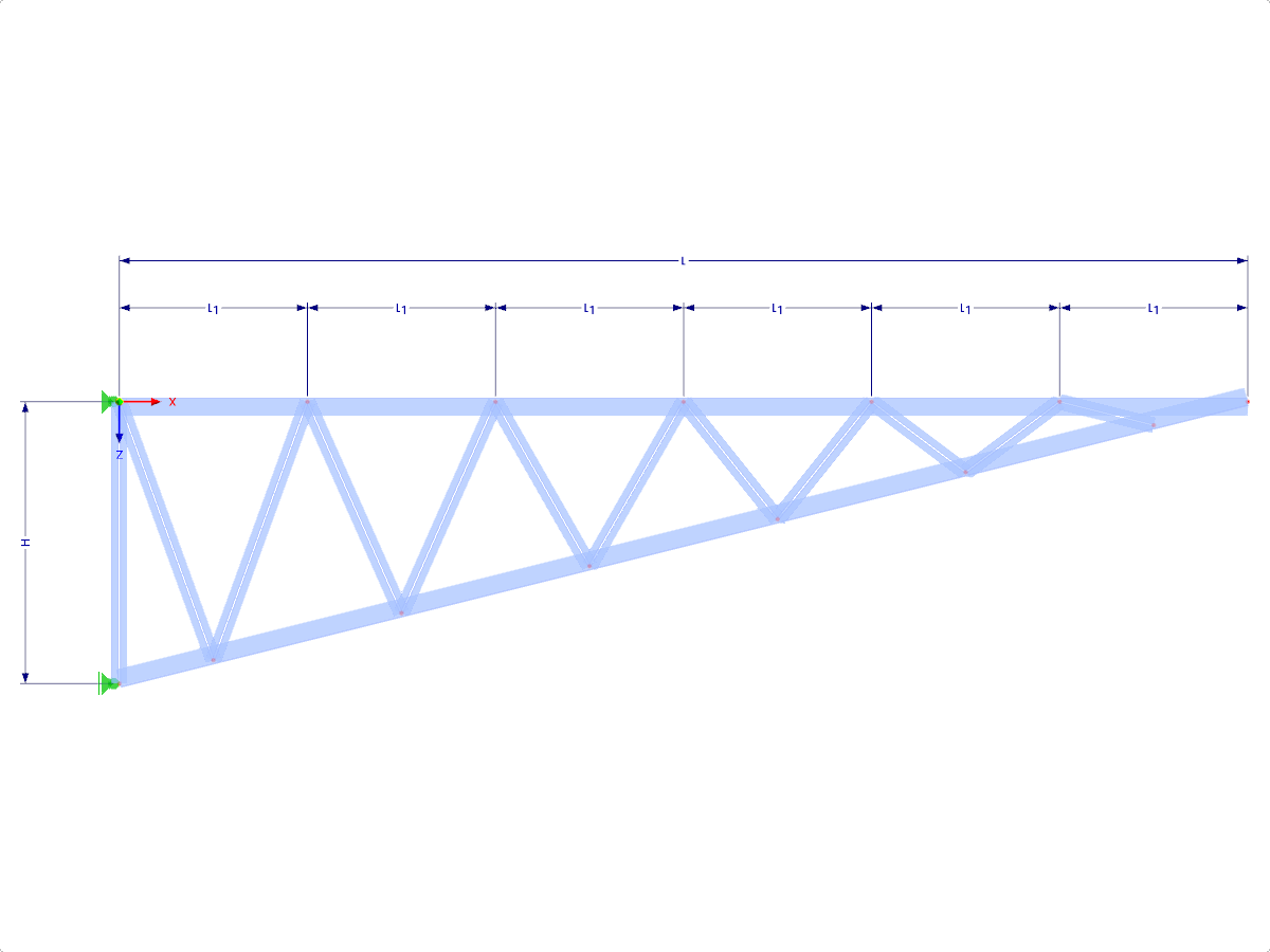 Model 001752 | FT220 | Mono Pitched Truss with Parameters