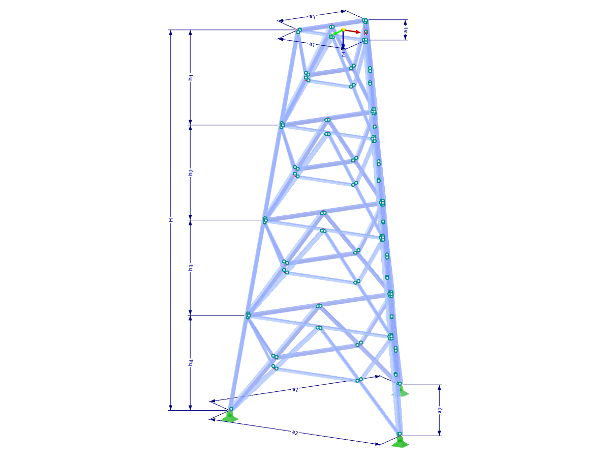 Model 002370 | TST053-a | Lattice Tower | Triangular Plan with Parameters