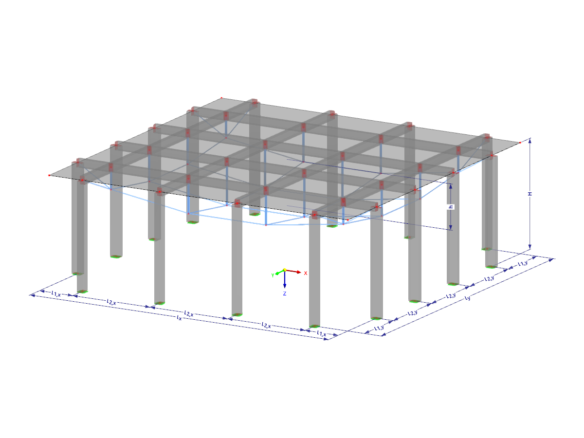 Model 003656 | HSS004 | Hybrid Structure System with Parameters