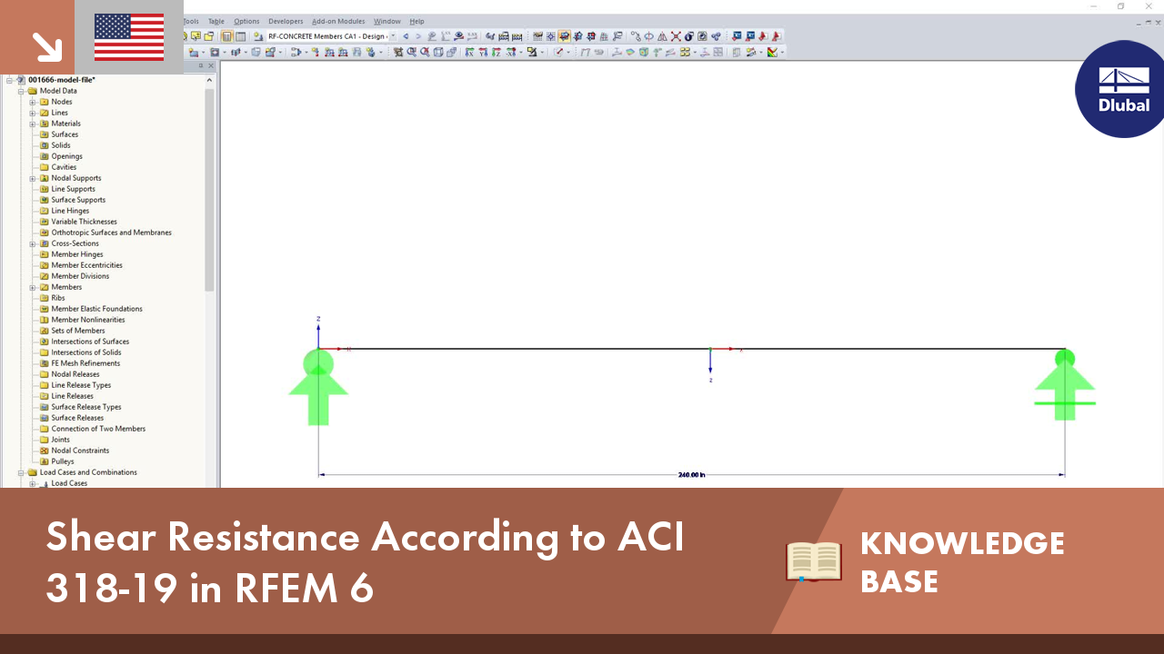 Shear Resistance According to ACI 318-19 in RFEM 6