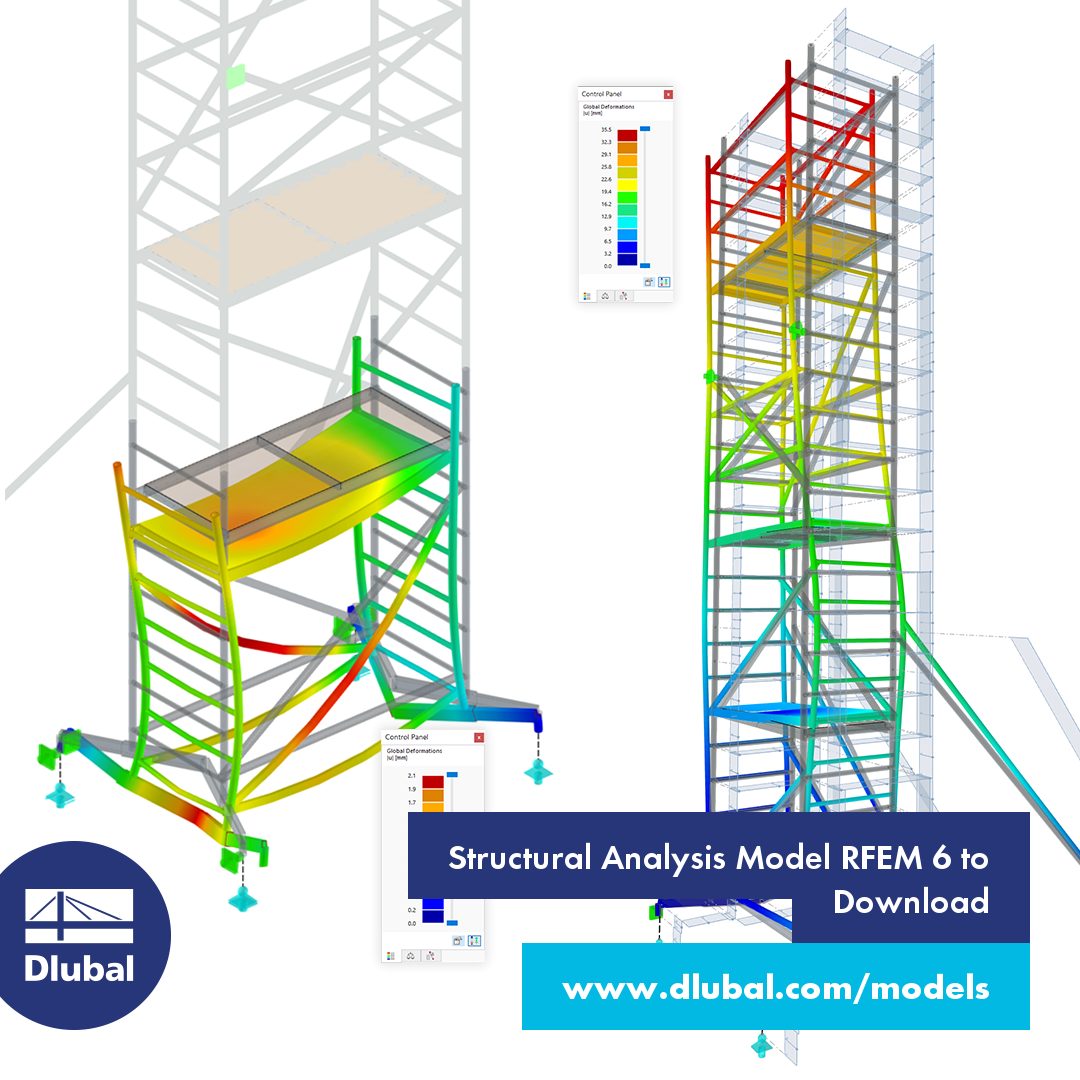 Aluminum Scaffolding | Structural Analysis Model RFEM 6 to