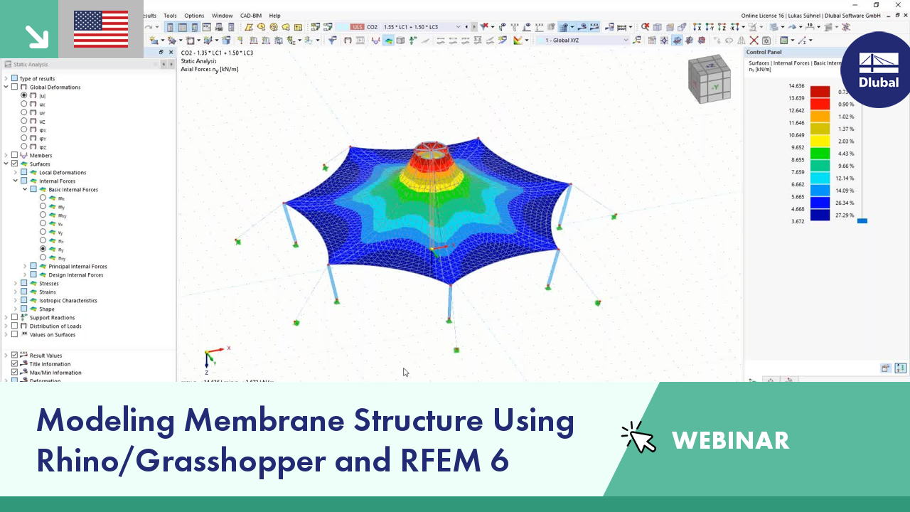 Modeling Membrane Structure Using Rhino/Grasshopper and RFEM 6