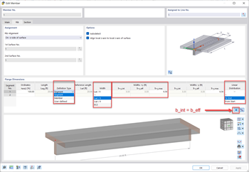 Definition of Rib Element in RFEM 6