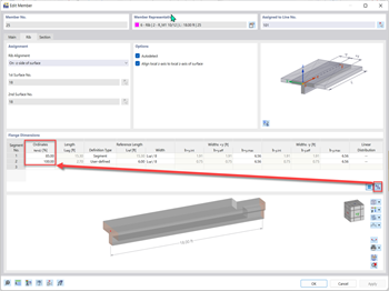 Definition of Rib Element in RFEM 6