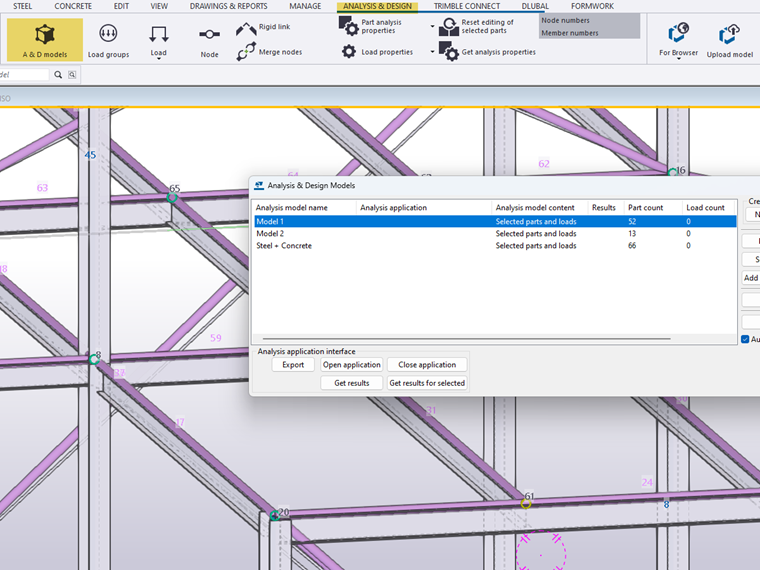 Export to RFEM | Tekla structures | RFEM 6 | Interfaces