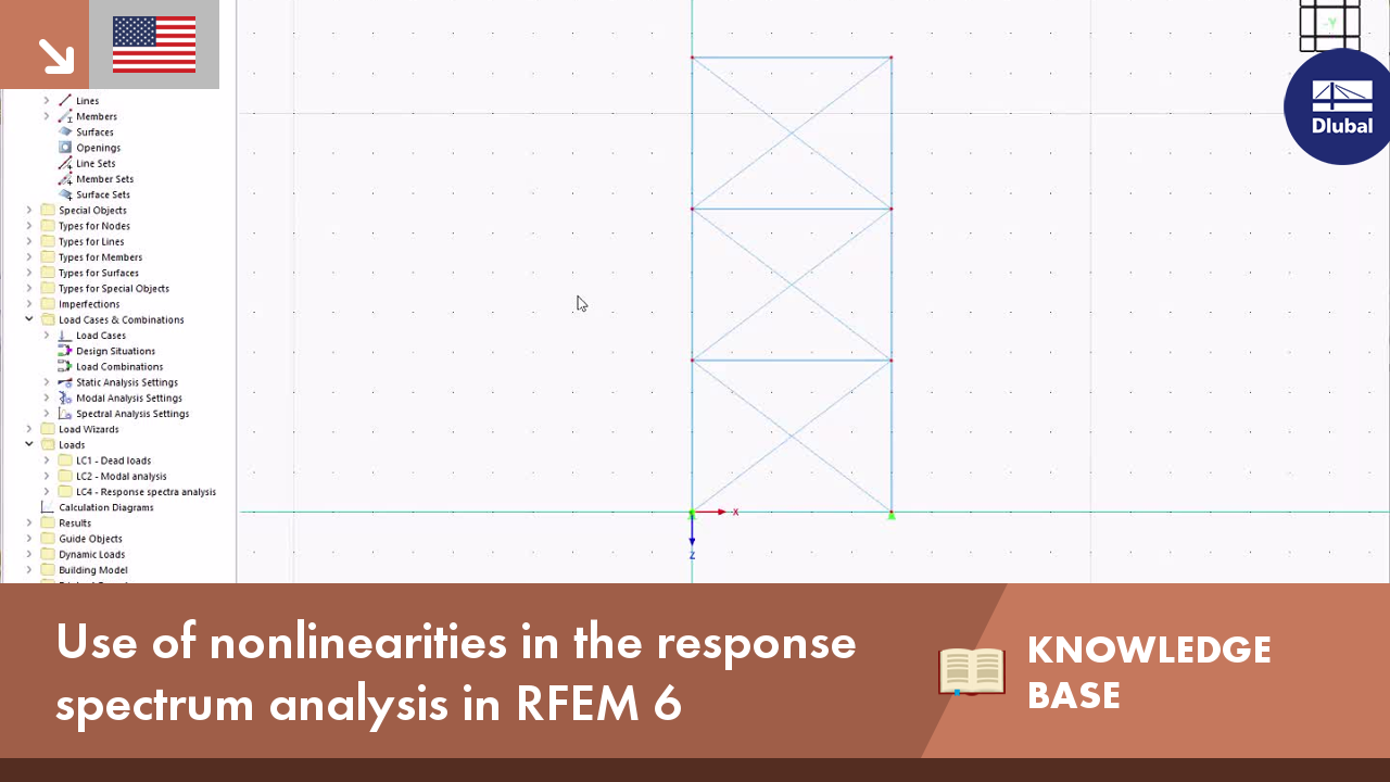Using Nonlinearities in Response Spectrum Analysis in RFEM 6 | KNOWLEDGE BASE