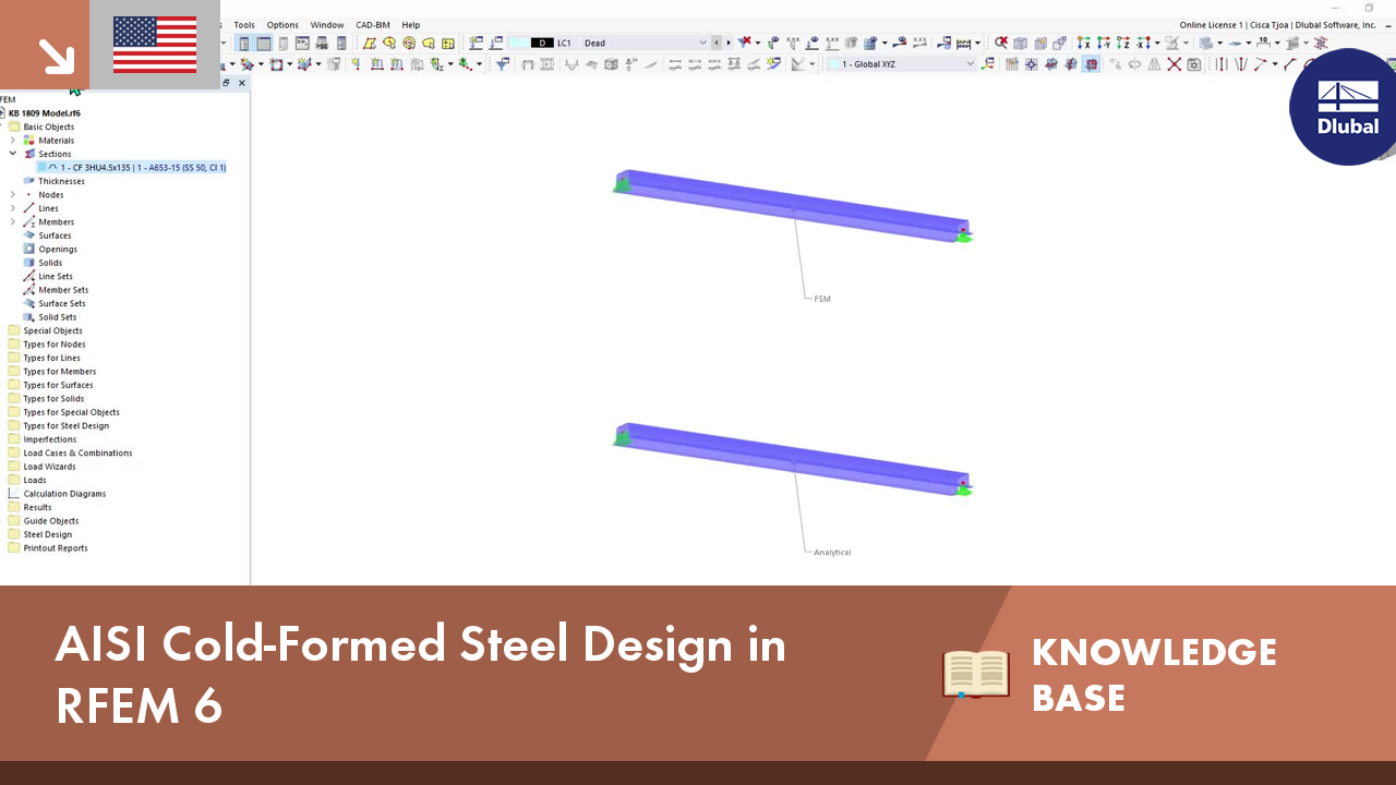 AISI Cold-Formed Steel Design in RFEM 6