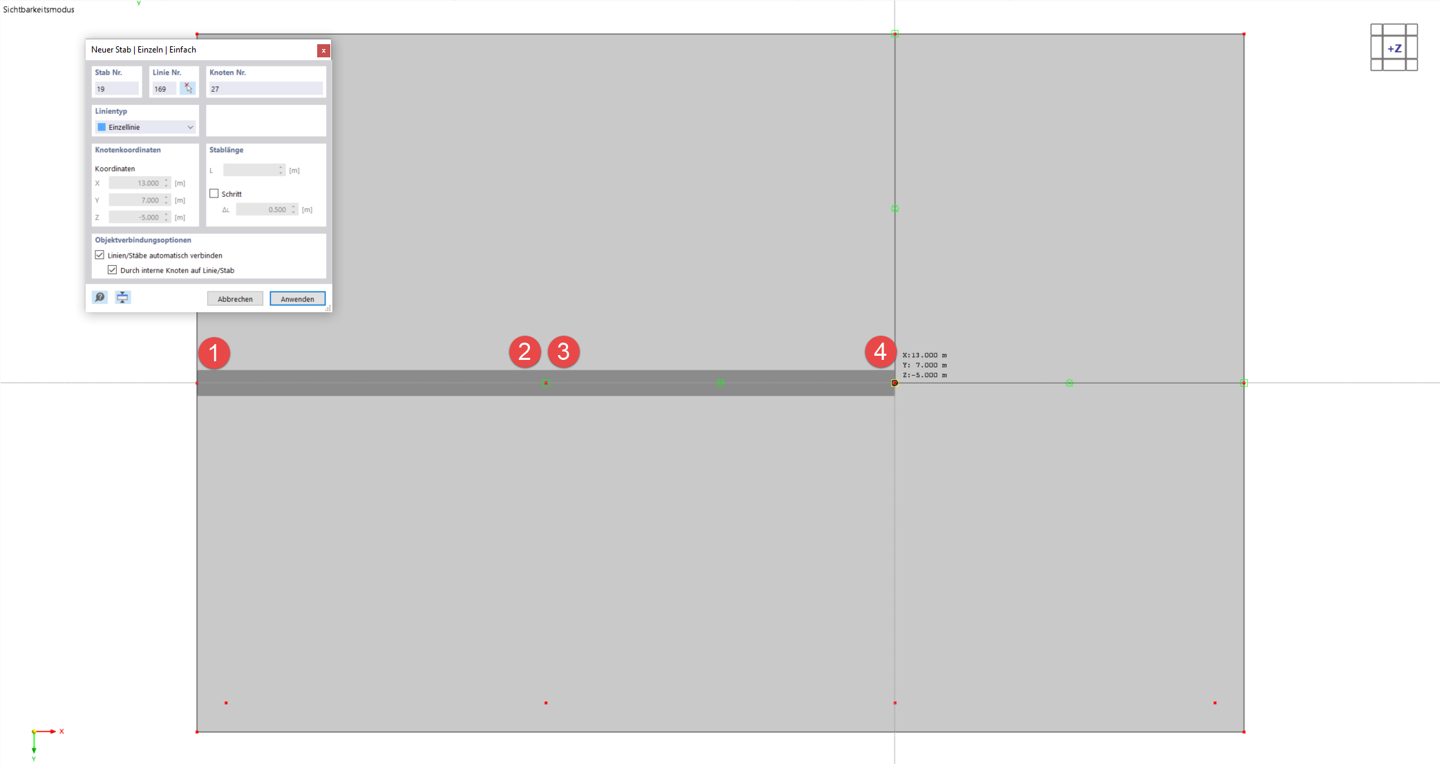 Defining Members of Downstand Beam