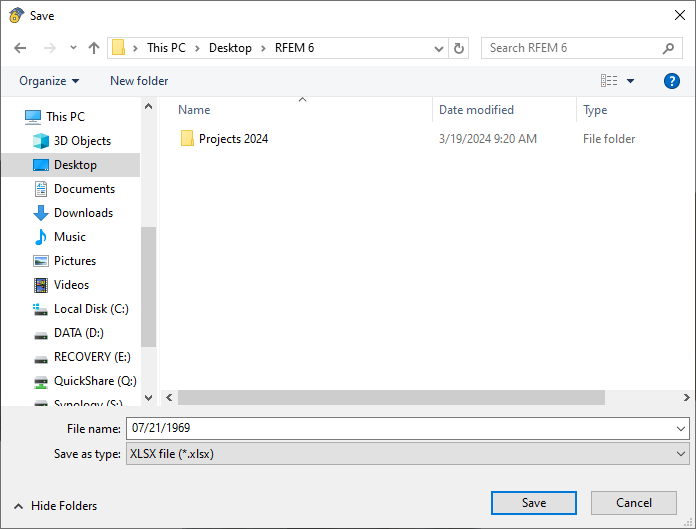 Export | Interfaces | Program Functions | RFEM 6