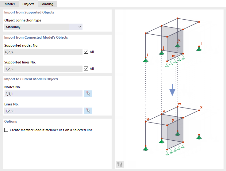 Selecting Objects (Lines and Nodes) | Dlubal Software