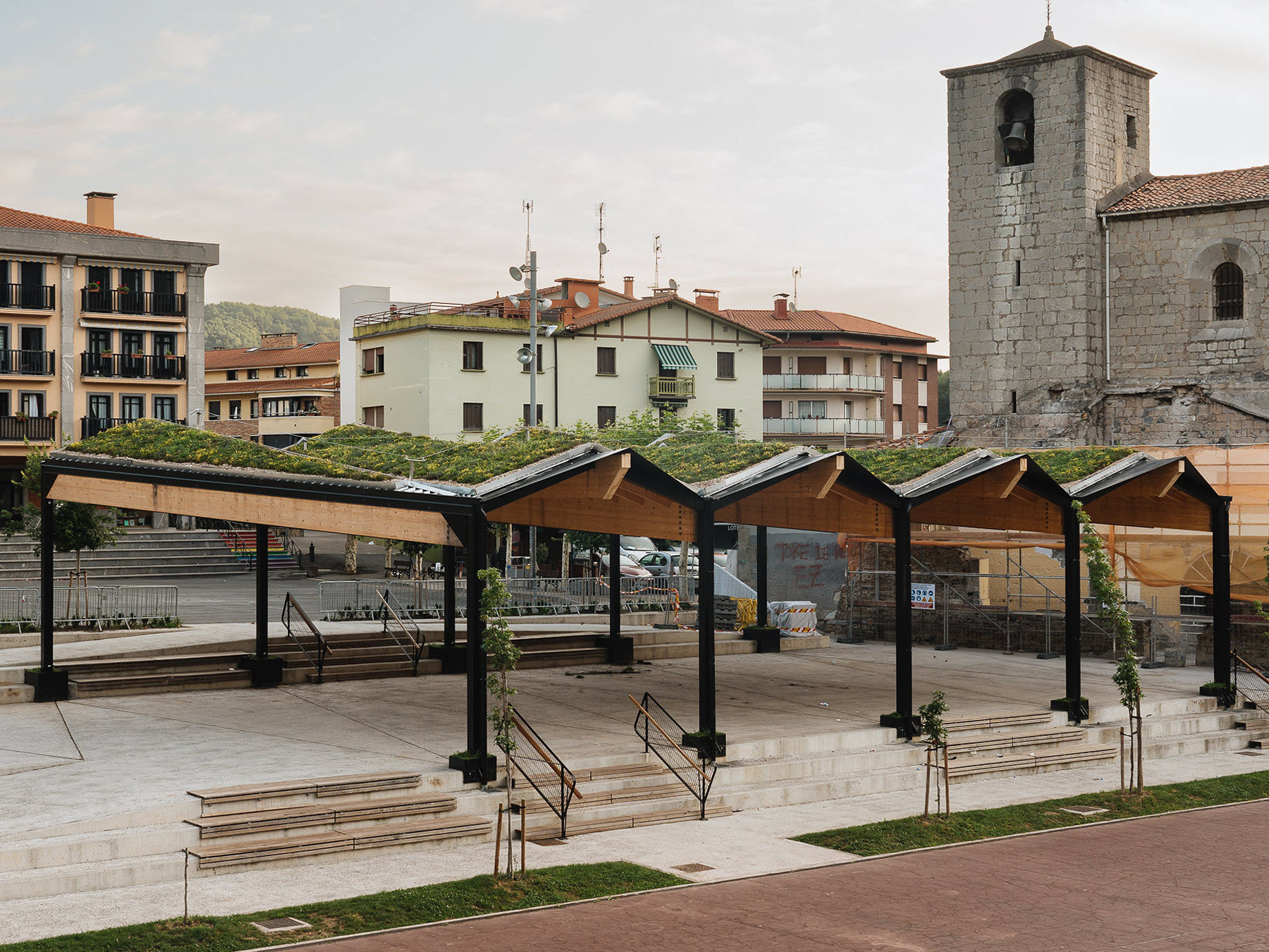 Timber Roof with Folded Plates in Anoeta, Spain