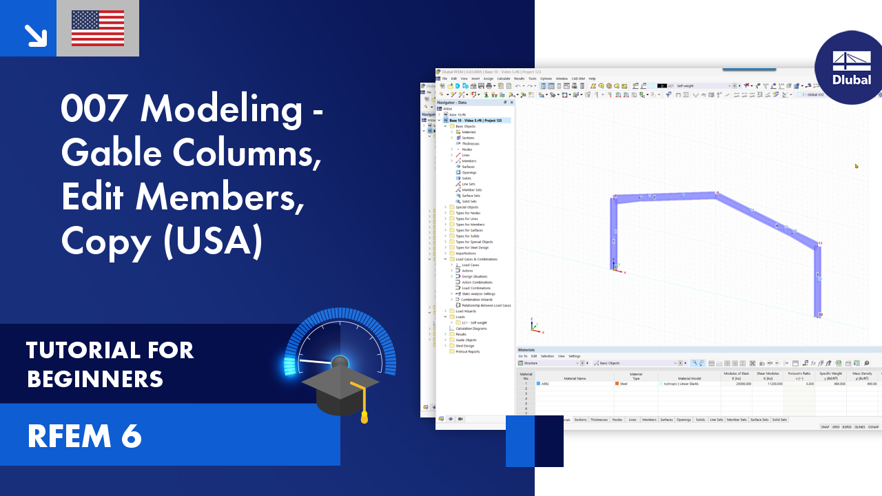 RFEM 6 Tutorial for Beginners | 007 Modeling